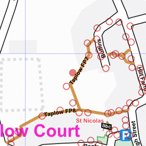 Taplow: On footpath through old vineyard Taplow: On footpath through old vineyard